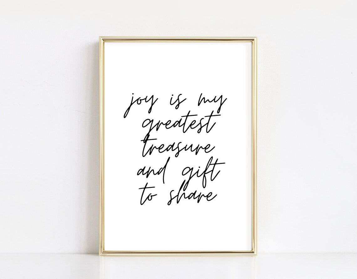 Joy is My Greatest Treasure Positive Quotes Inspirational - Etsy