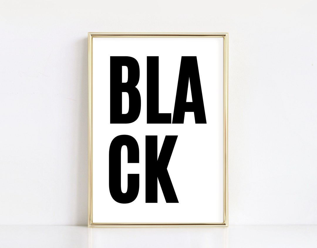 Black Word Art, Black History Month Printable, Wall Decor Poster, Black ...