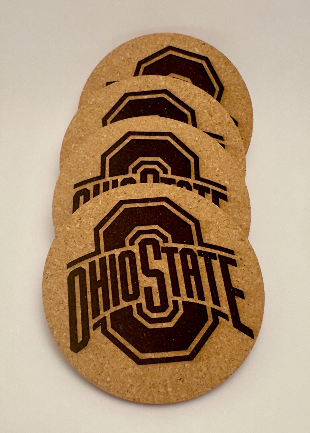 Laser Engraved Ohio State Cork Coasters Set of 4 - Etsy