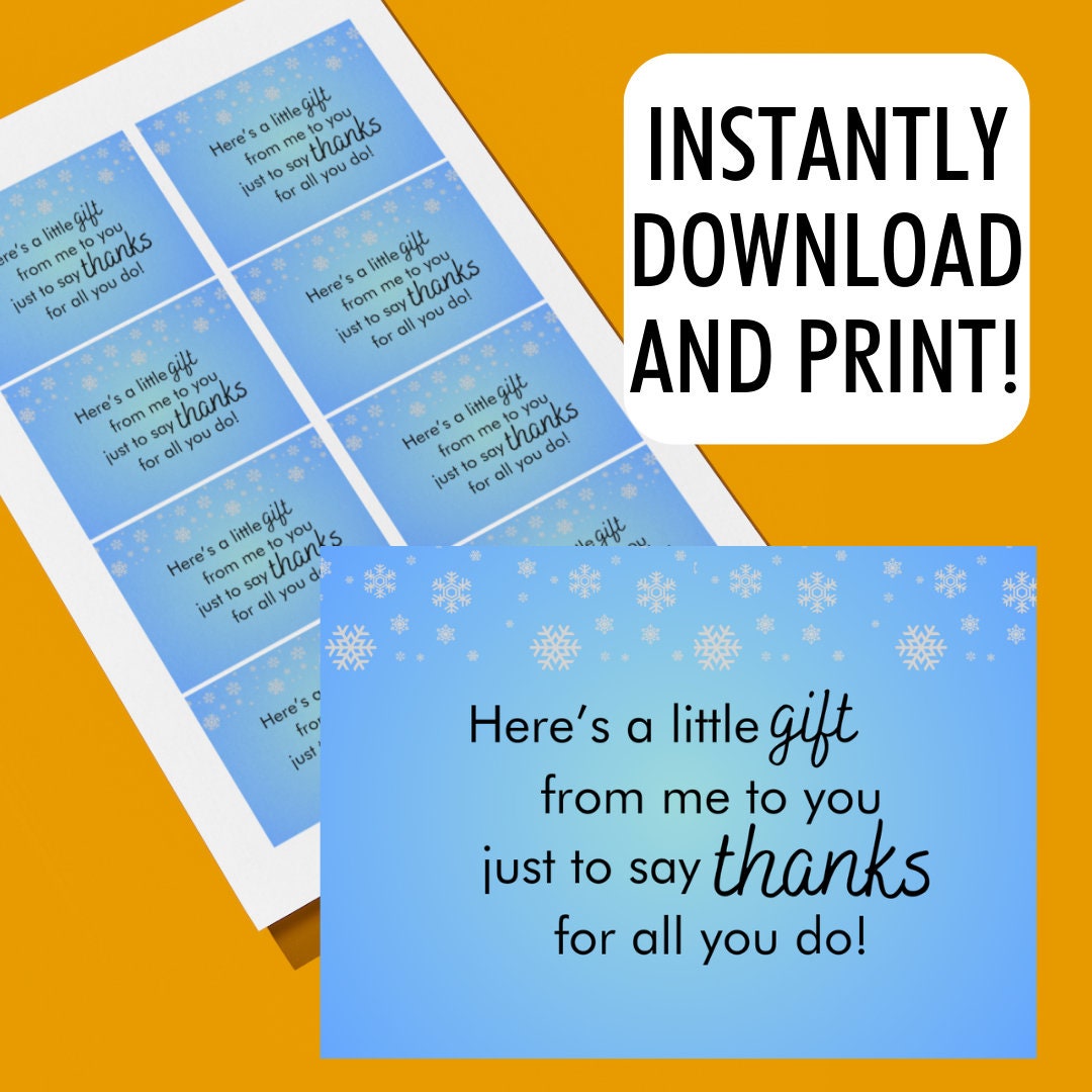 Printable Thank You Cards- Snowflakes - Etsy