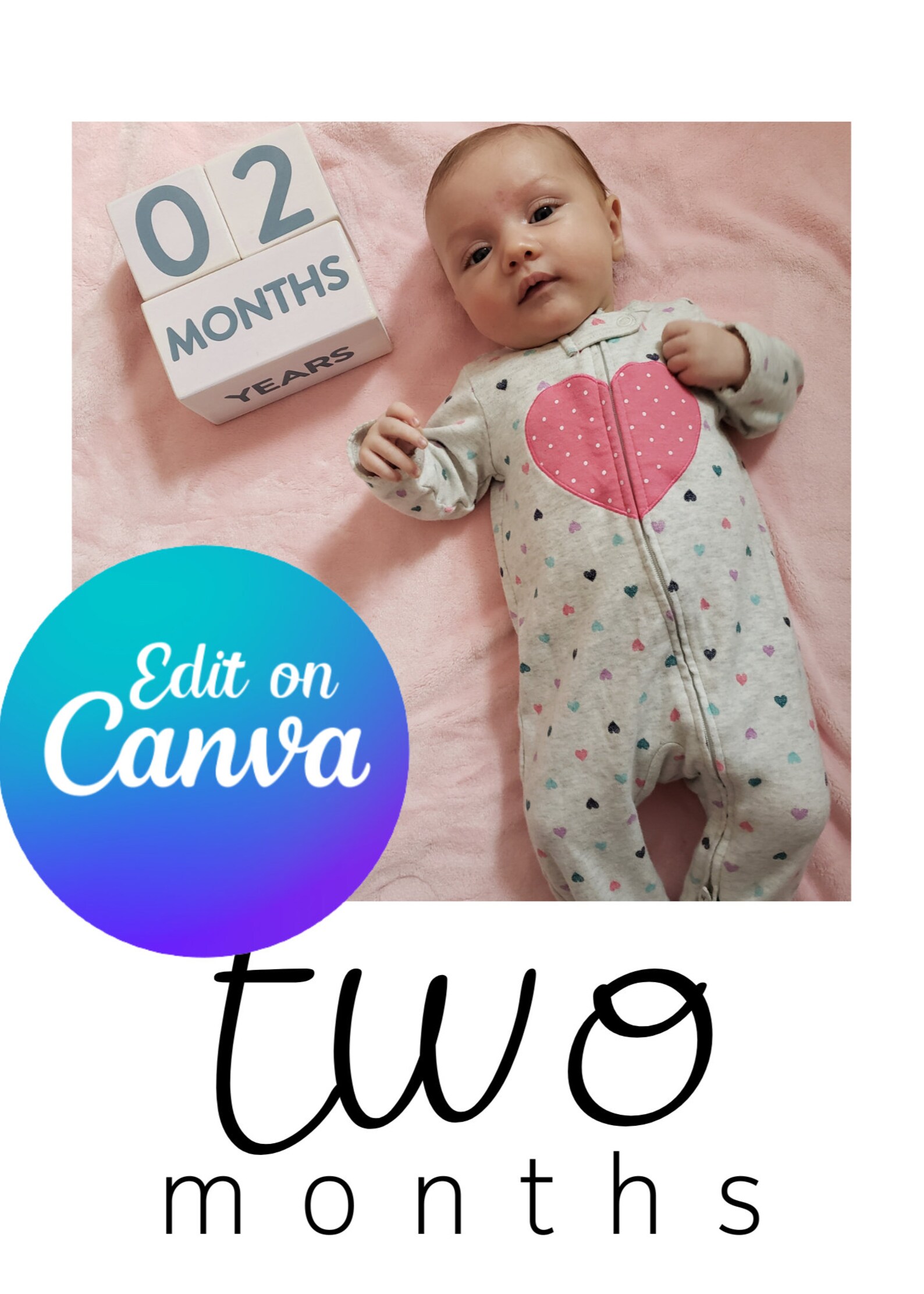 Minimalistic Milestone Frames Template for First Birthday - Etsy