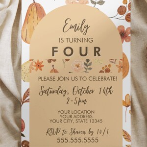 Fall Themed Birthday Invitation Template for Any Age - Etsy