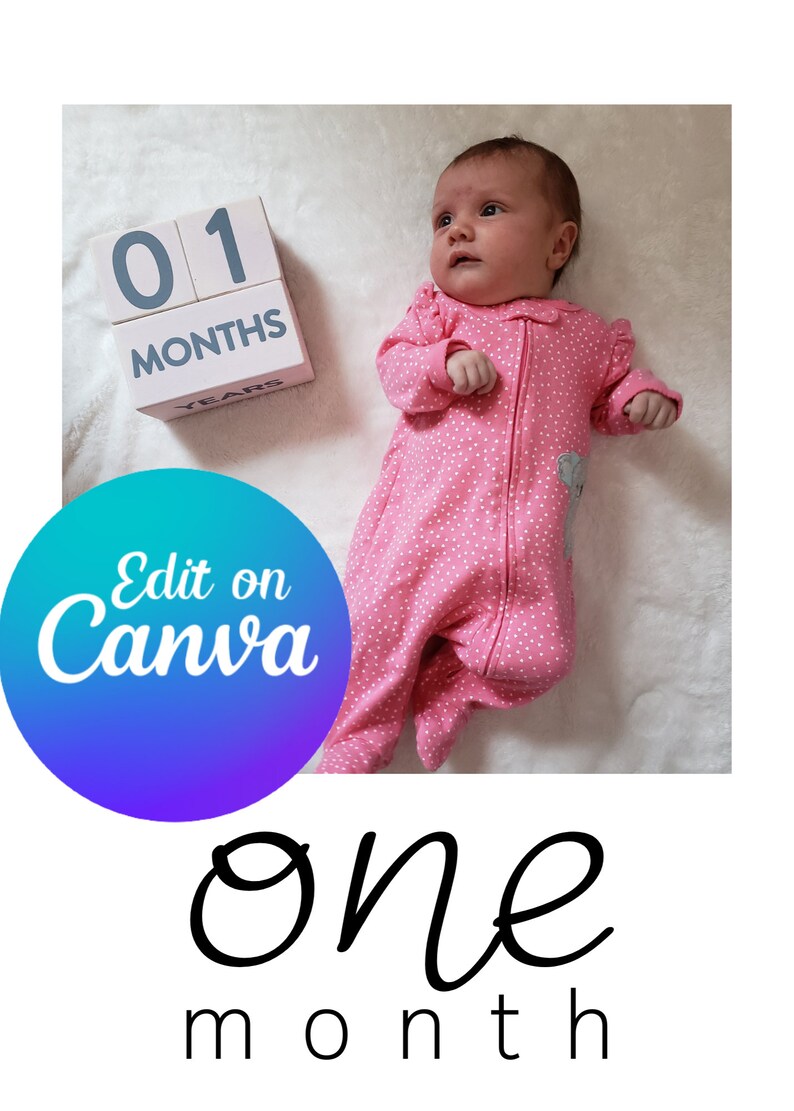 Minimalistic Milestone Frames Template for First Birthday - Etsy