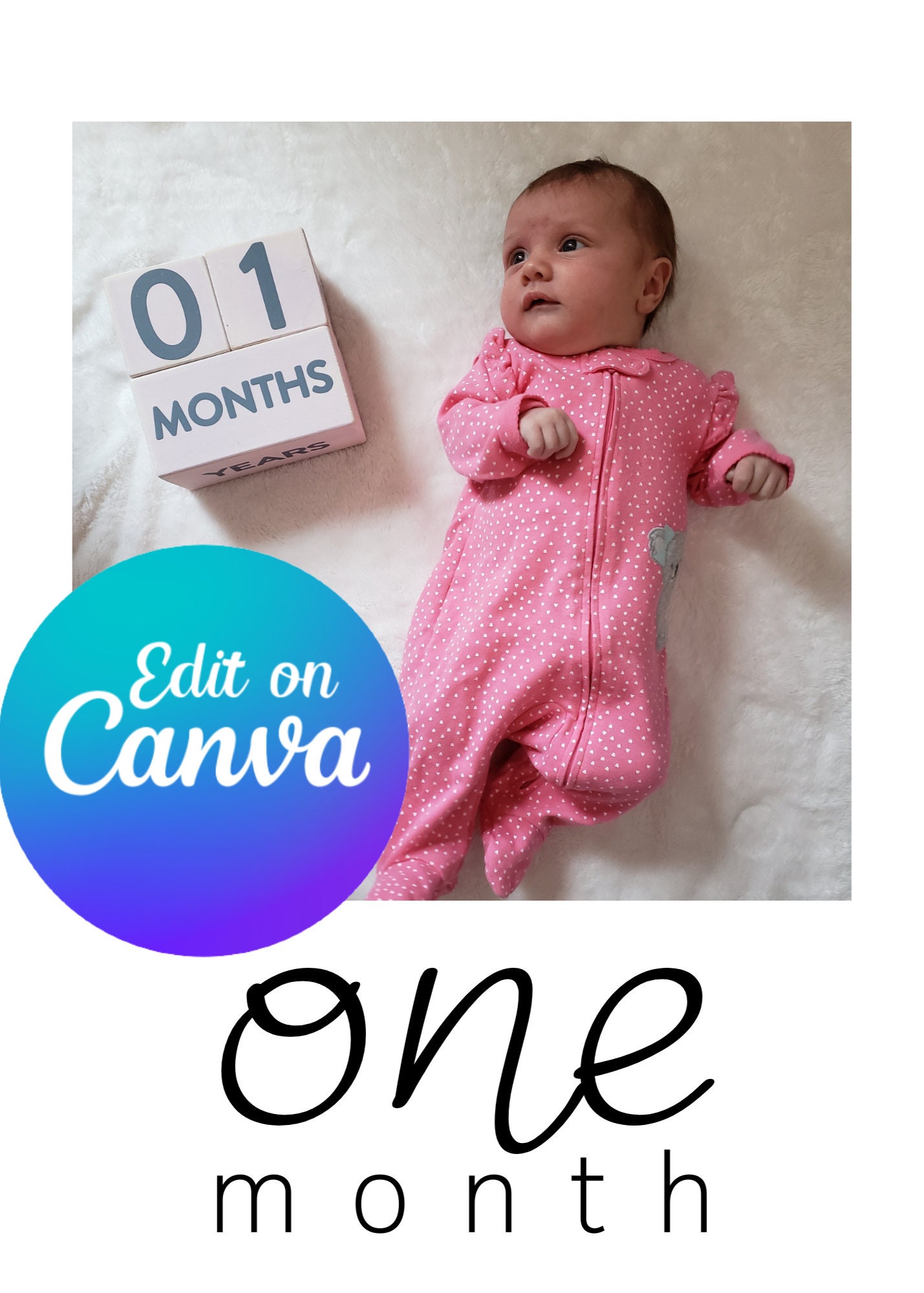 Minimalistic Milestone Frames Template for First Birthday - Etsy