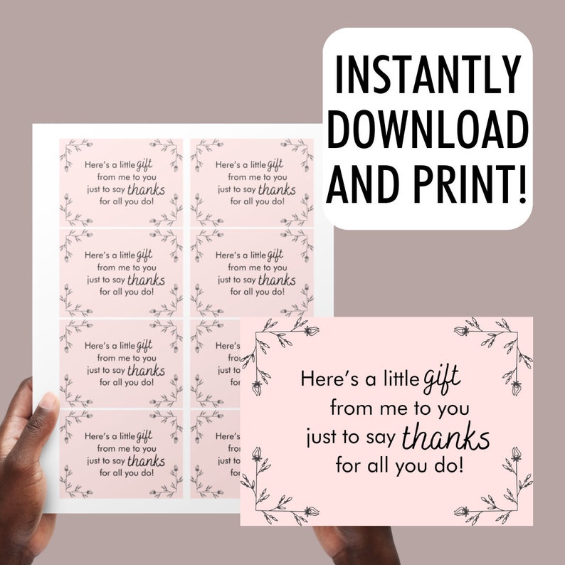 Tarjetas de agradecimiento imprimibles-Floral rosa - Etsy México