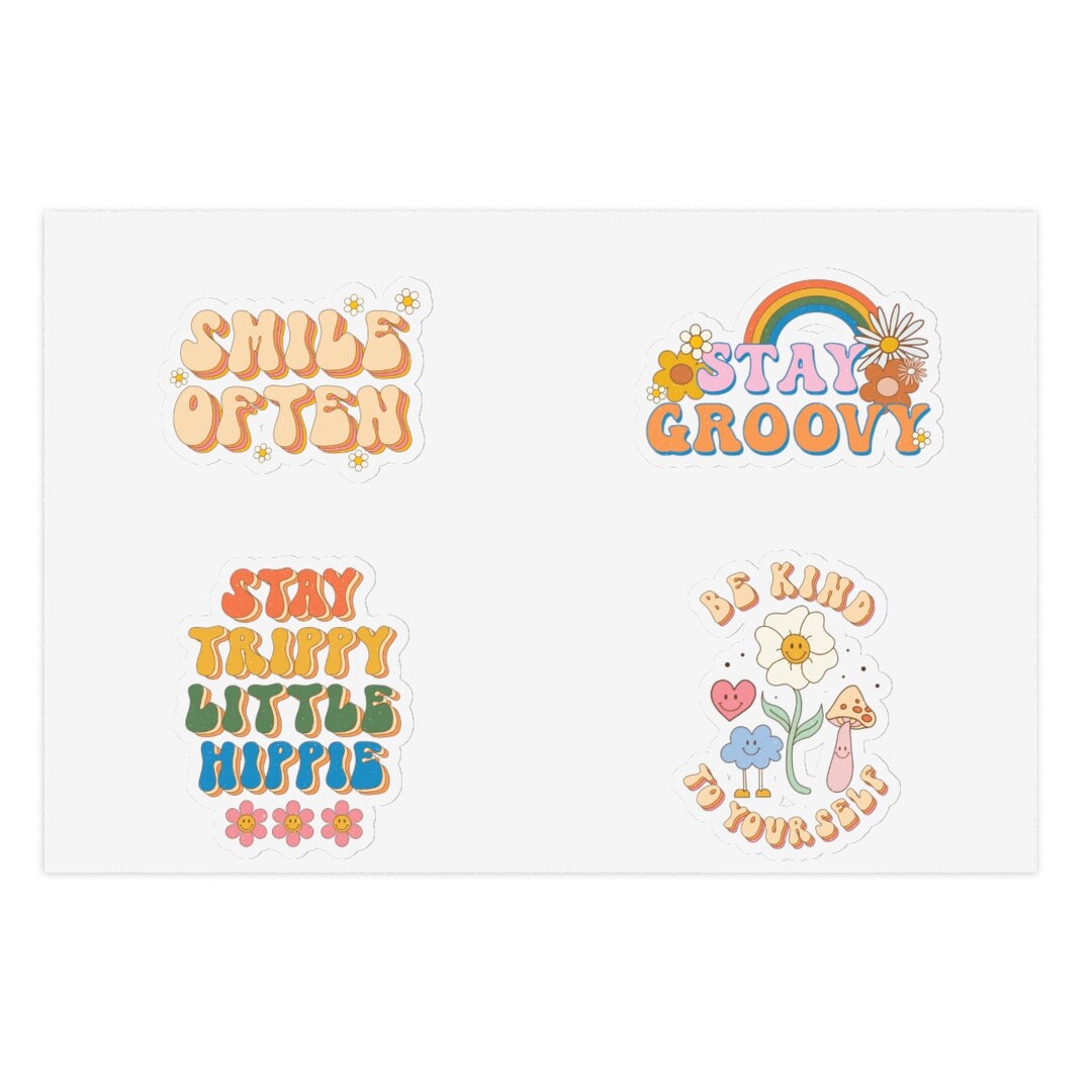 Retro Groovy Sticker Sheets - Etsy