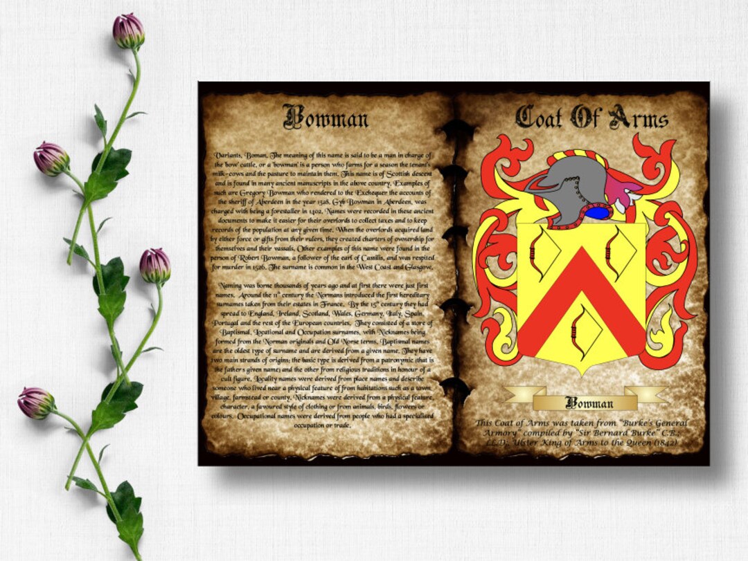 Coat of Arms Laminated Certificate - Over 100,00 Names Available ...