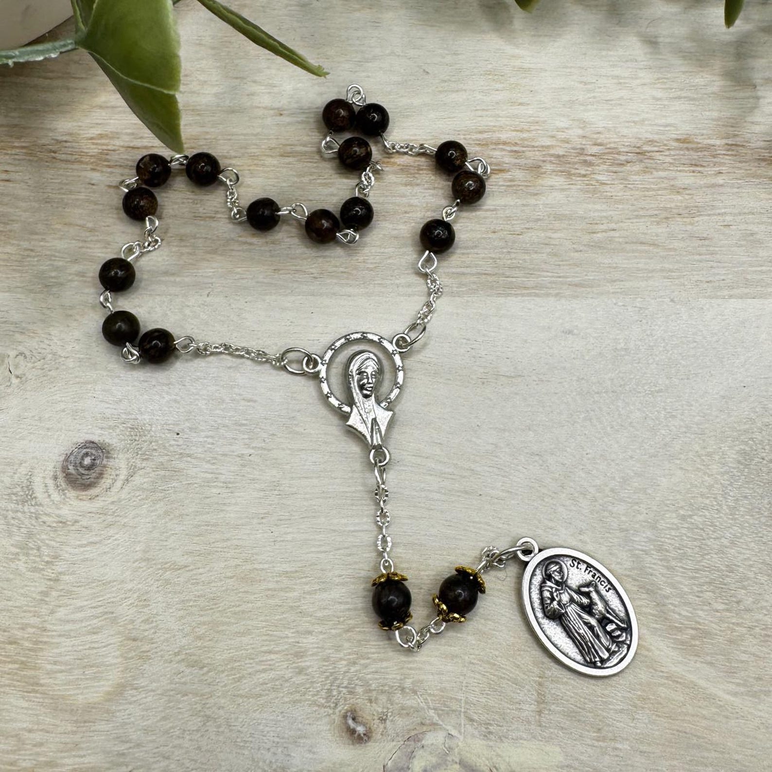Brown Mahogany Jasper Chaplet of Saint Francis of Assisi | Custom Made ...