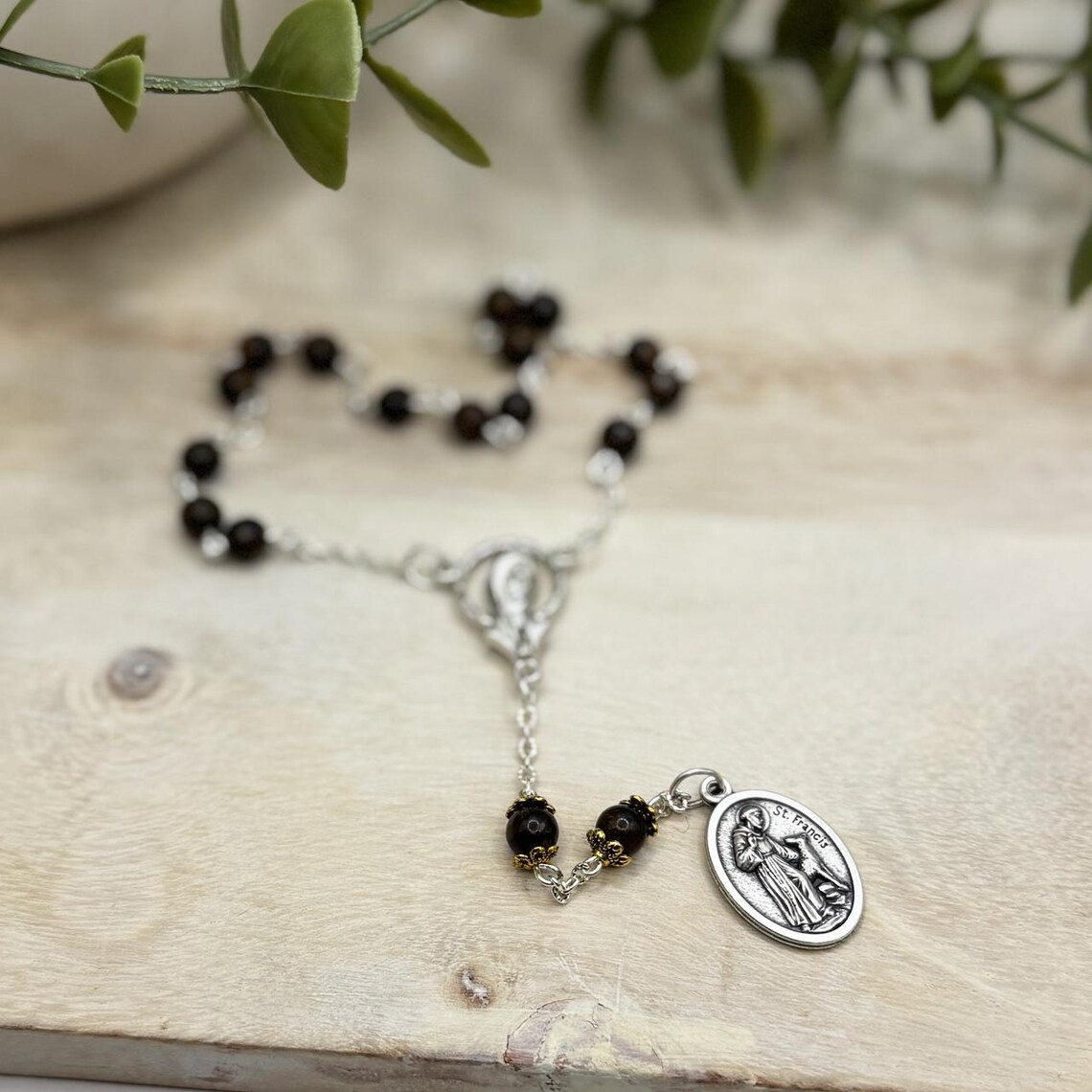 Brown Mahogany Jasper Chaplet of Saint Francis of Assisi | Custom Made ...