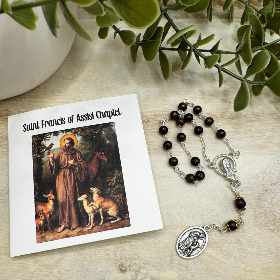 Brown Mahogany Jasper Chaplet of Saint Francis of Assisi | Custom Made ...