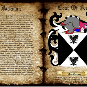Coat of Arms Laminated Certificate - Over 100,00 Names Available ...