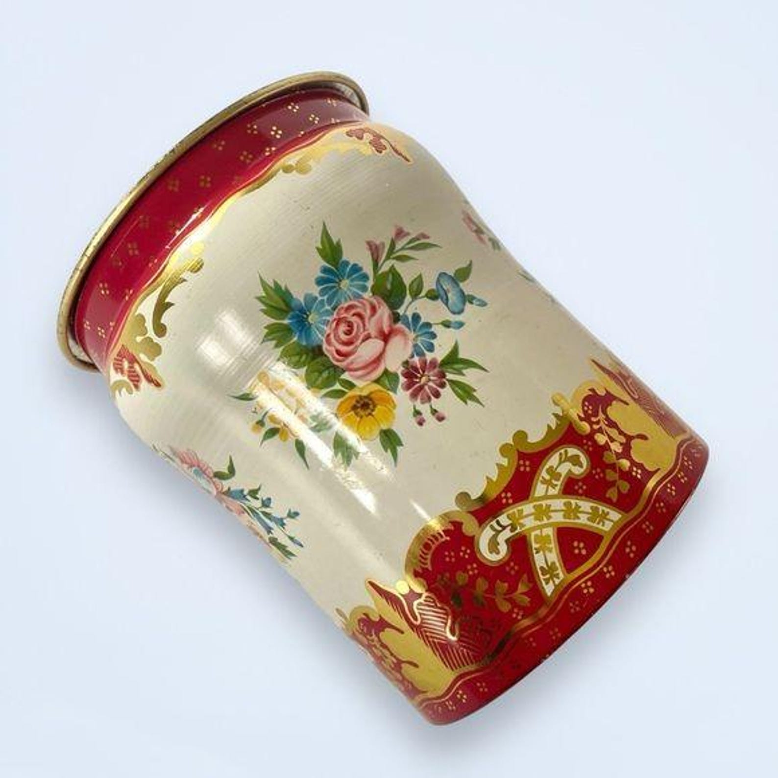 George Horner & Co Vintage Lidded Floral Tin Made in England 6.5 - Etsy