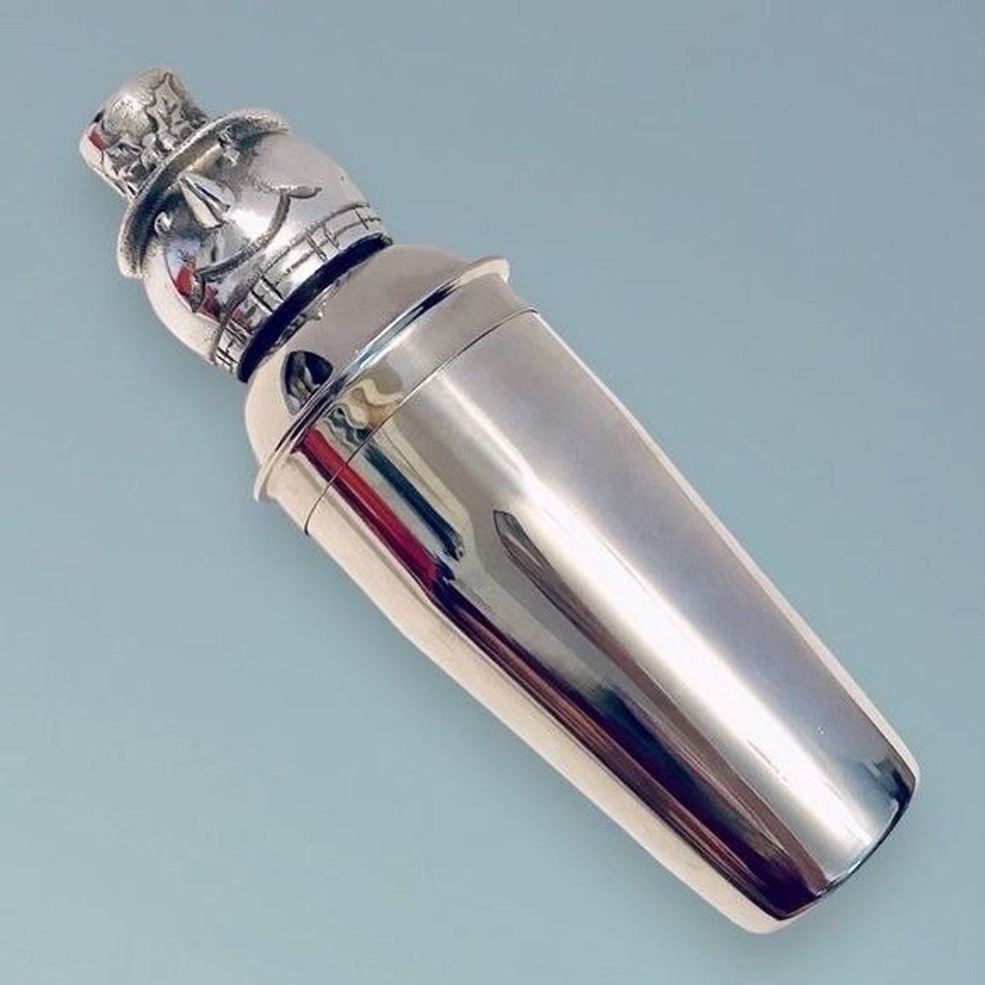 Cocktail Shaker W/ Heavy Pewter Snowman Head Cap Stainless - Etsy