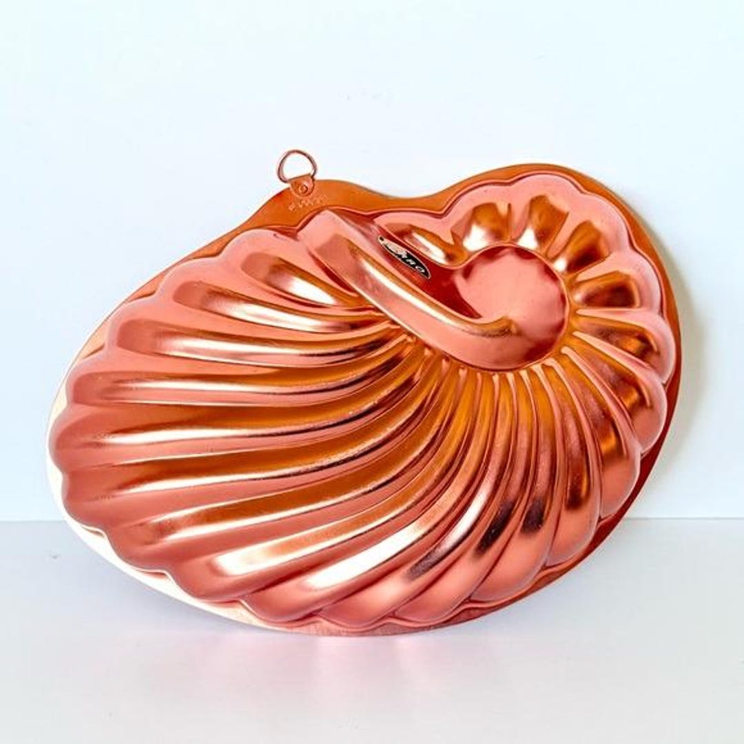 Vintage Mirro Copper Seashell Jello Mold Spiral Shell Design 6C Coastal ...