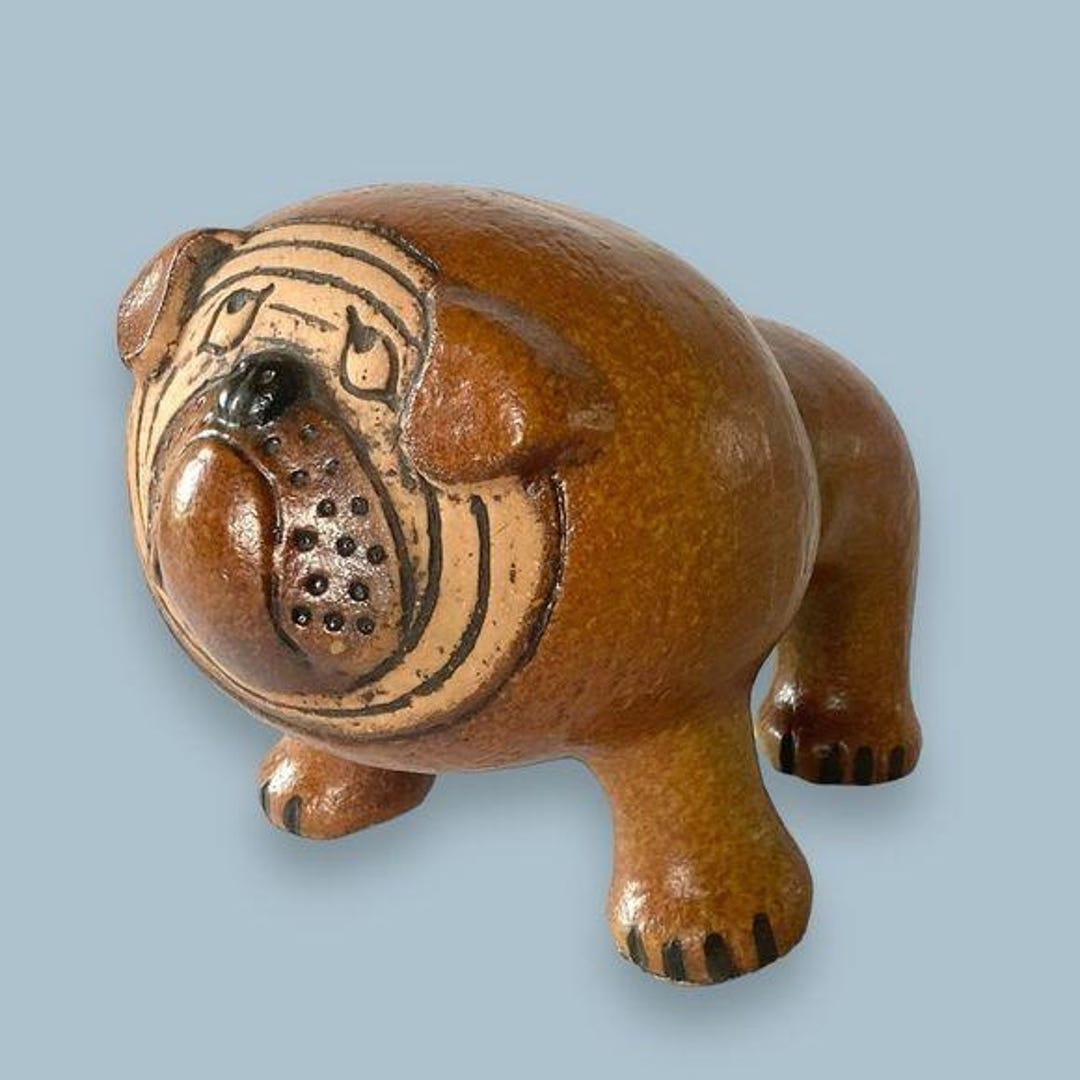 Lisa Larson Kennel Series 1972 Bulldog Midi Ceramic Gustavsberg Sweden ...