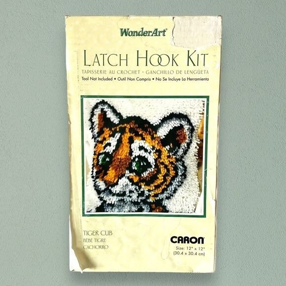 NEW IOB Vintage Caron Tiger Cub Latch Hook Kit 12x12 P460 - Etsy