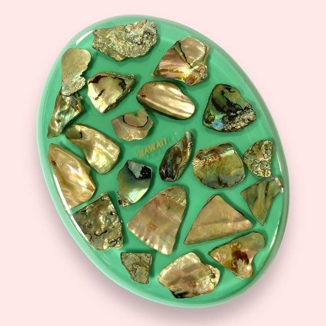 Vintage Abalone Shell in Lucite Hawaii Footed Trivet 7.75 X - Etsy