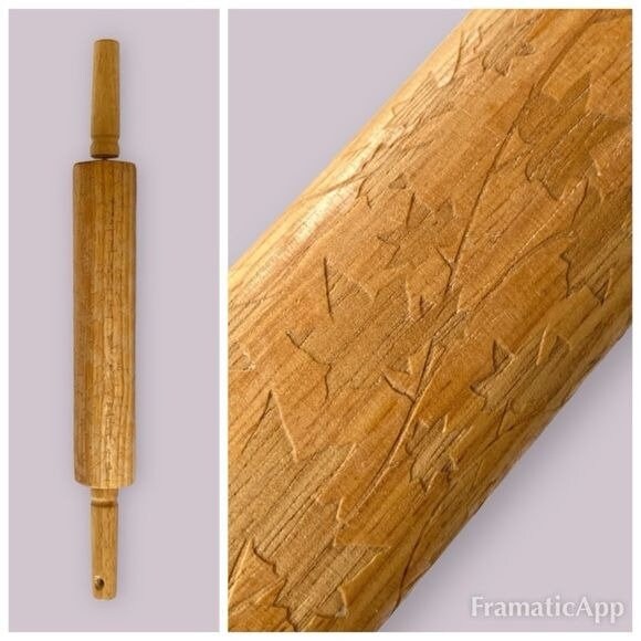Vintage Leaf & Vine Embossed Design Wood Rolling Pin 17.5” - Etsy