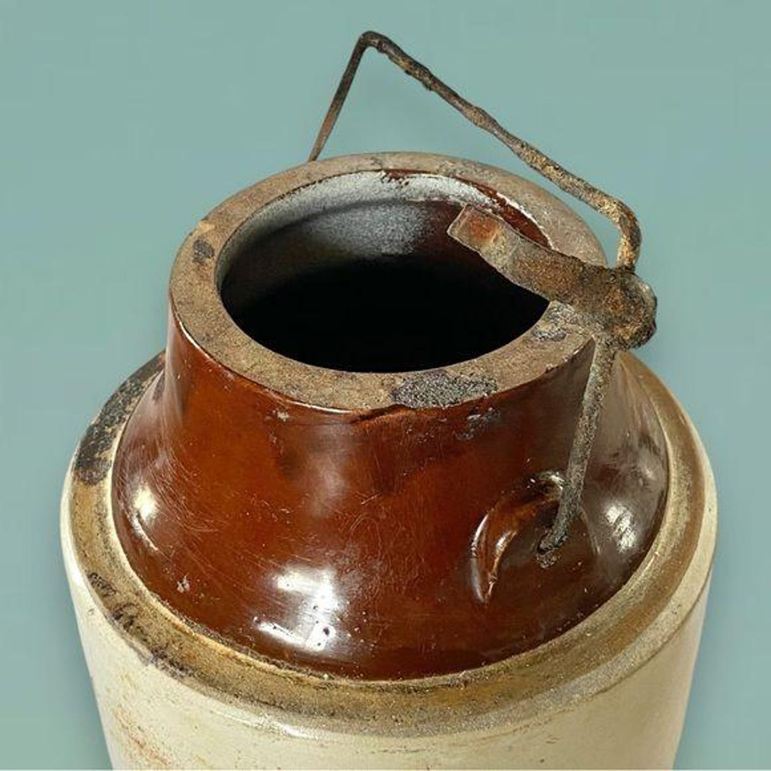 Antique Stoneware Canning Crock - 8.75" Snap Lock Bail Wire - Etsy