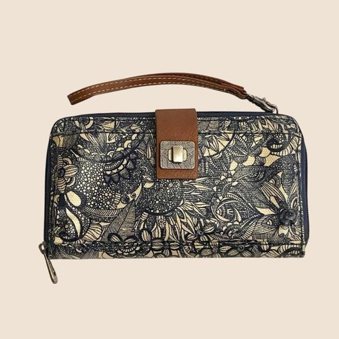 Sak Roots Artist Circle Floral Patterned Navy & Cream Women's ...