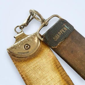 Barber Razor Strops Set of 2 Vintage 2-piece Leather Strops Sharpen ...