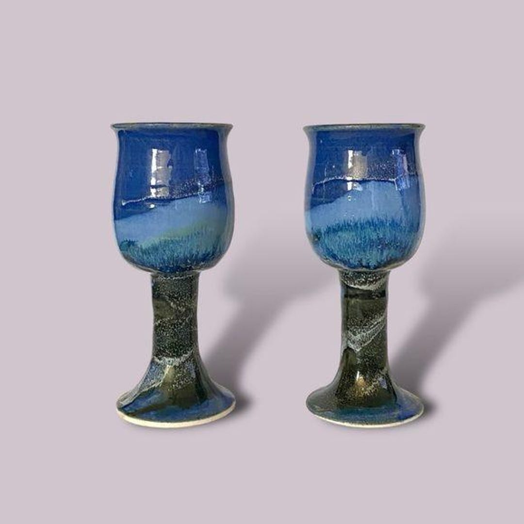 Wendt Pottery Lewiston, ID 1981 Vintage Handmade Goblets Water Glasses ...