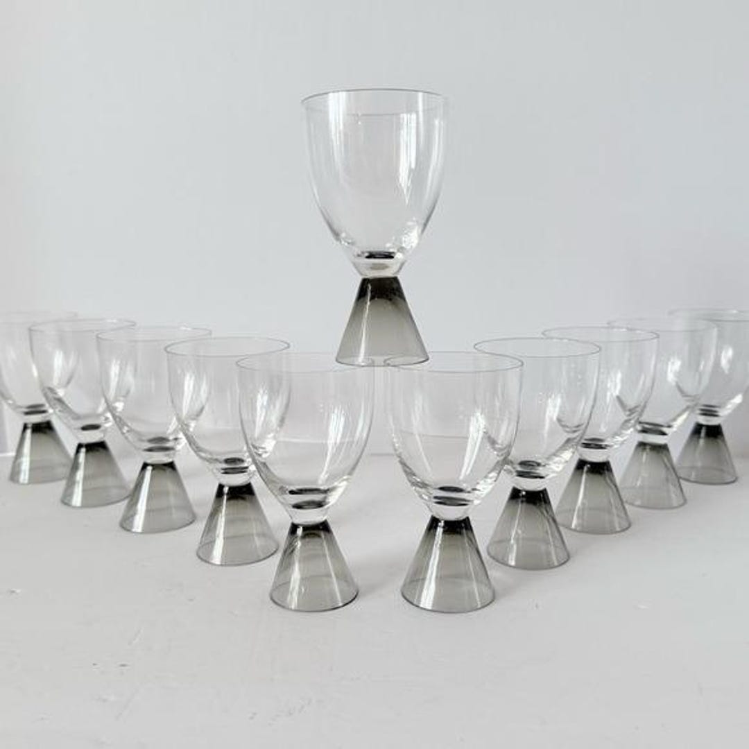 Set of 11 Vintage Rosenthal Fortuna Smoke Red Wine Goblets Mid-century ...