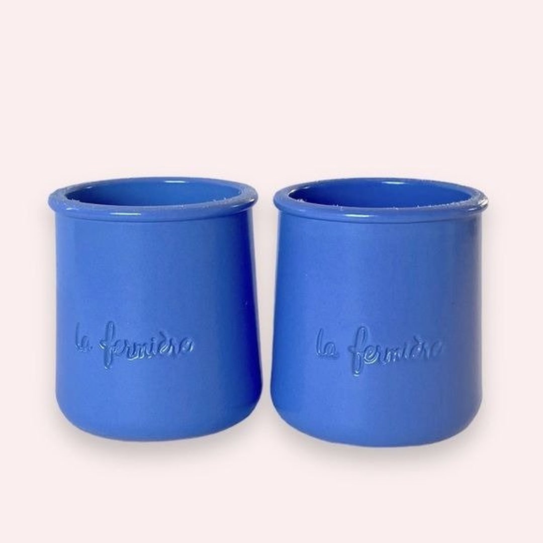 2 La Fermiere Crocks Terra Cotta Glazed French Periwinkle Oven ...