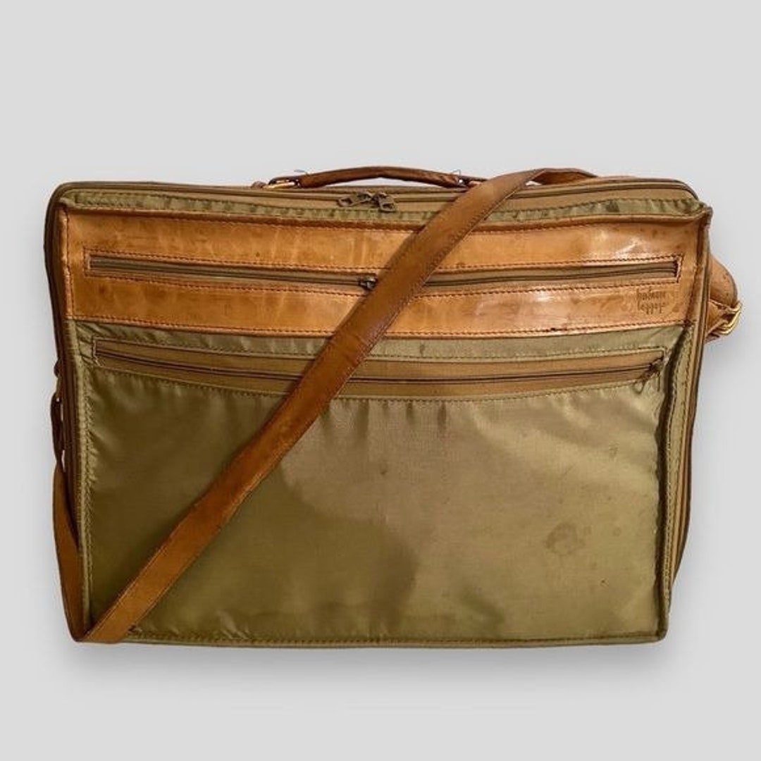Vintage Hartmann Belting Leather & Nylon Carry on Bag Luggage Suitcase ...