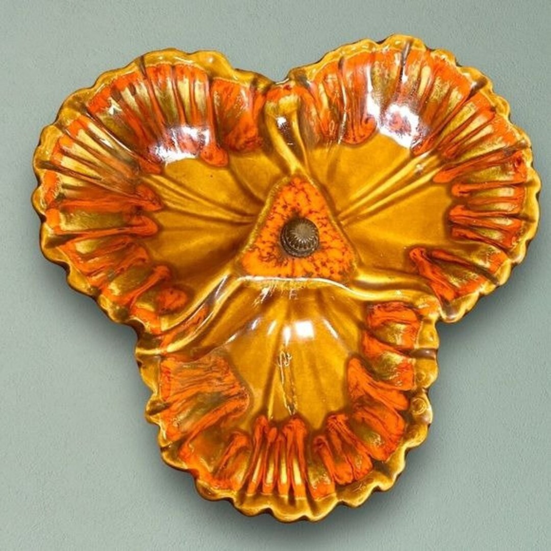 Vintage DEFOREST CALIFORNIA Orange Brown 3 Divided Party - Etsy