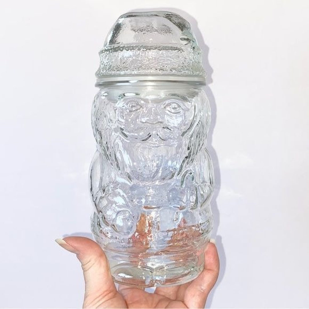 Vintage Libbey Canadian Glass Santa Lidded Candy Jar Canister 8 - Etsy