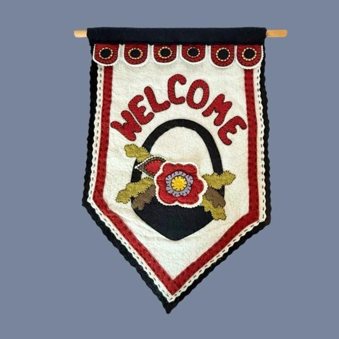 Handmade Wool Felt “WELCOME” Banner by Debbie Fine Scandinavian Folk ...