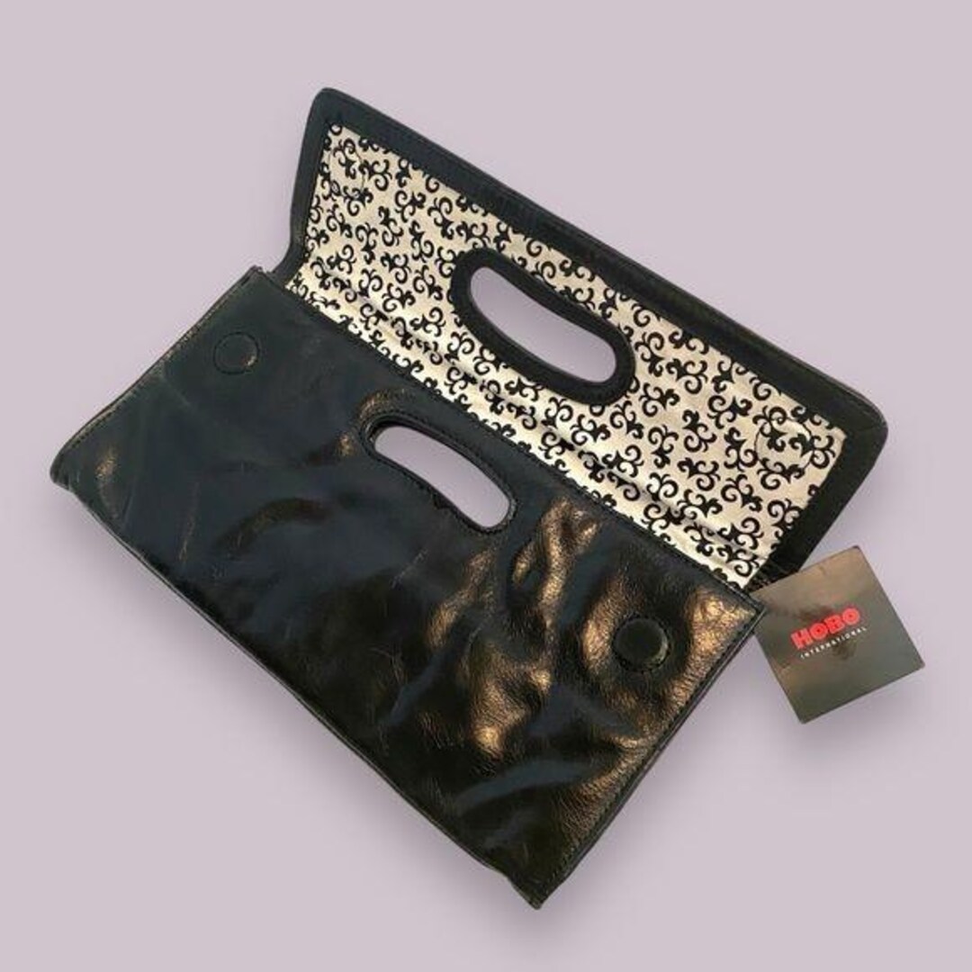 NWT Hobo International Katrina Leather Black Clutch 12.25” X 6.5” - Etsy
