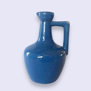 Vintage Uhl Pottery Blue Stoneware Pitcher Cruet 7x4” - Etsy