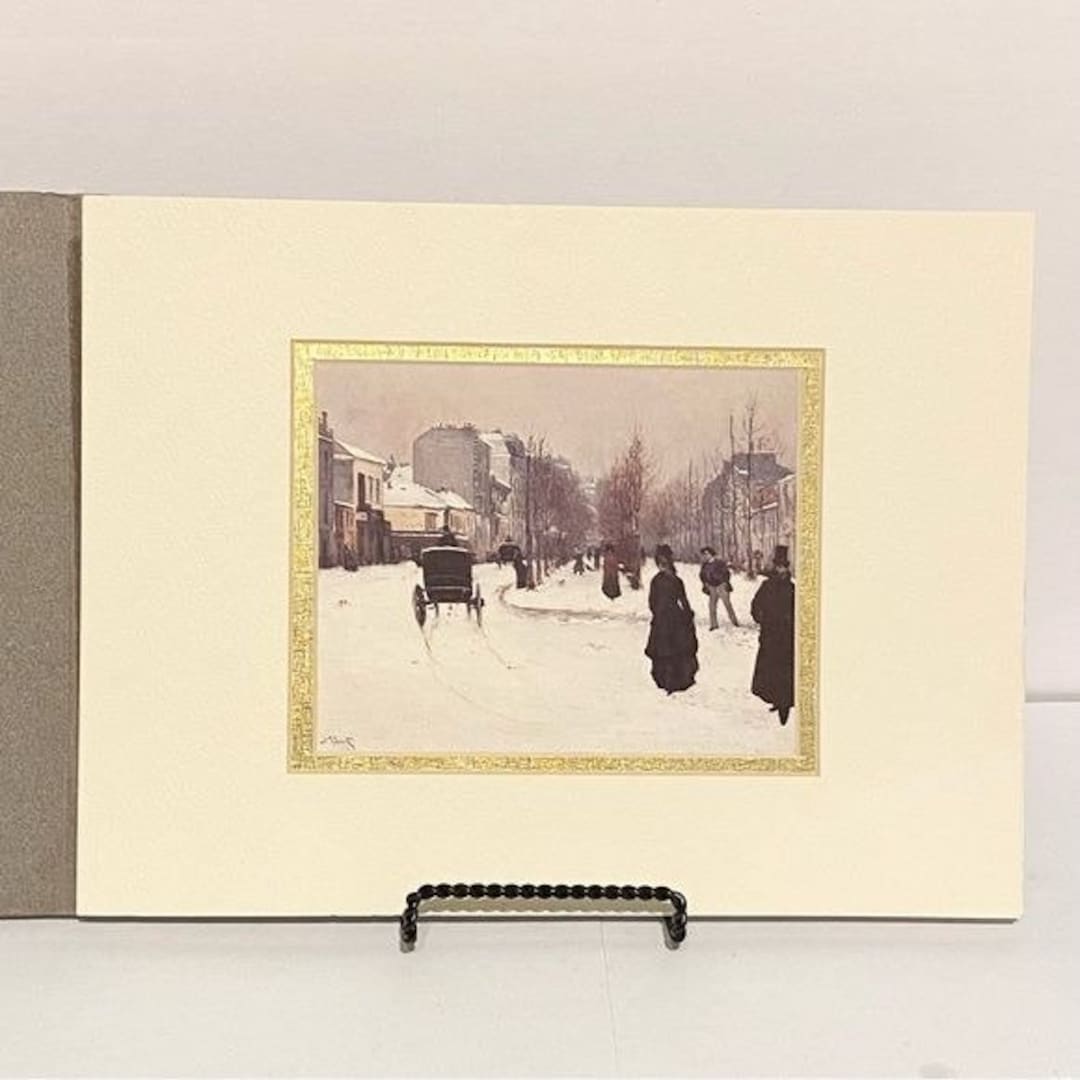 Norbert Goeneutte Boulevard De Clichy Under Snow Vintage Double Matted ...