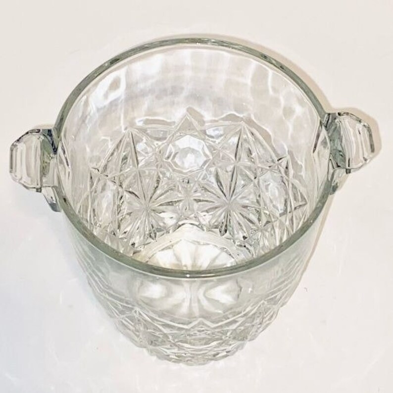 Vintage Crystal Ice Bucket Diamond Starburst - Etsy