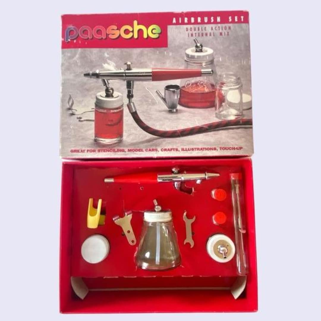 Paasche Double Action Internal Mix Airbrush Kit Vintage 90s No Hose ...
