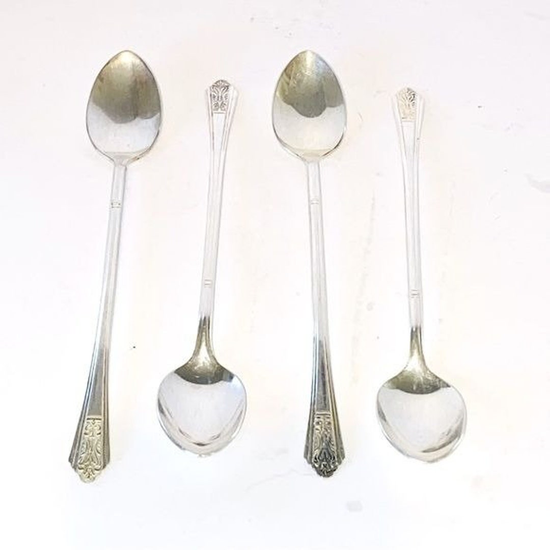 Vintage 1935 Royal Saxony Silver Plated Iced Tea Spoons Set of 4 - Etsy