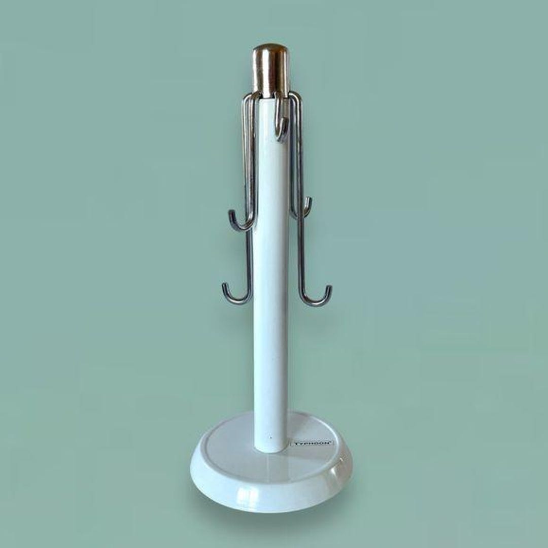 Typhoon Novo Retro White & Chrome Metal Mug Tree Rack Holder 6-cup - Etsy