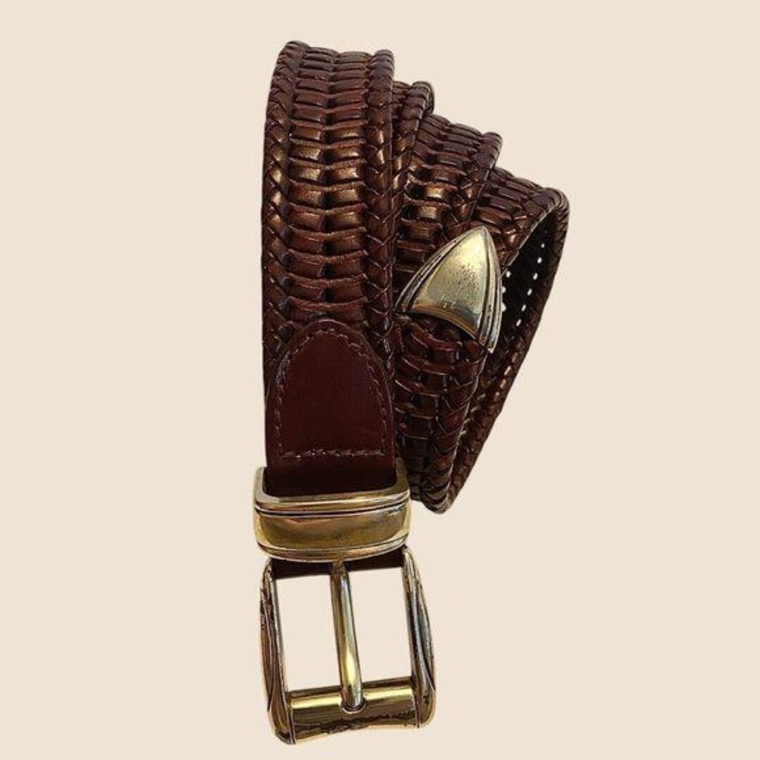 Bill Adler Studio Genuine Leather Brown Woven Belt SZ 40 - Etsy