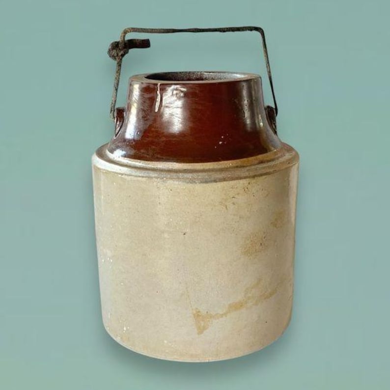 Antique Stoneware Canning Crock - 8.75" Snap Lock Bail Wire - Etsy