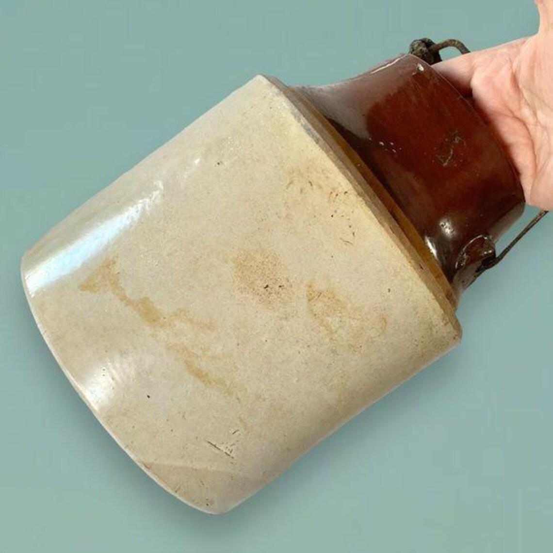 Antique Stoneware Canning Crock - 8.75" Snap Lock Bail Wire - Etsy