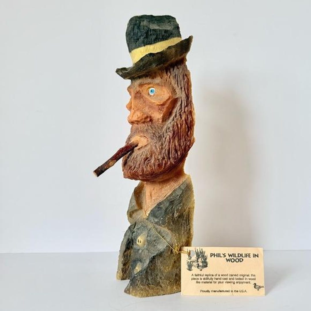 VTG Hand-carved Style Resin Folk Art Sculpture Phil’s Wildlife in Wood ...