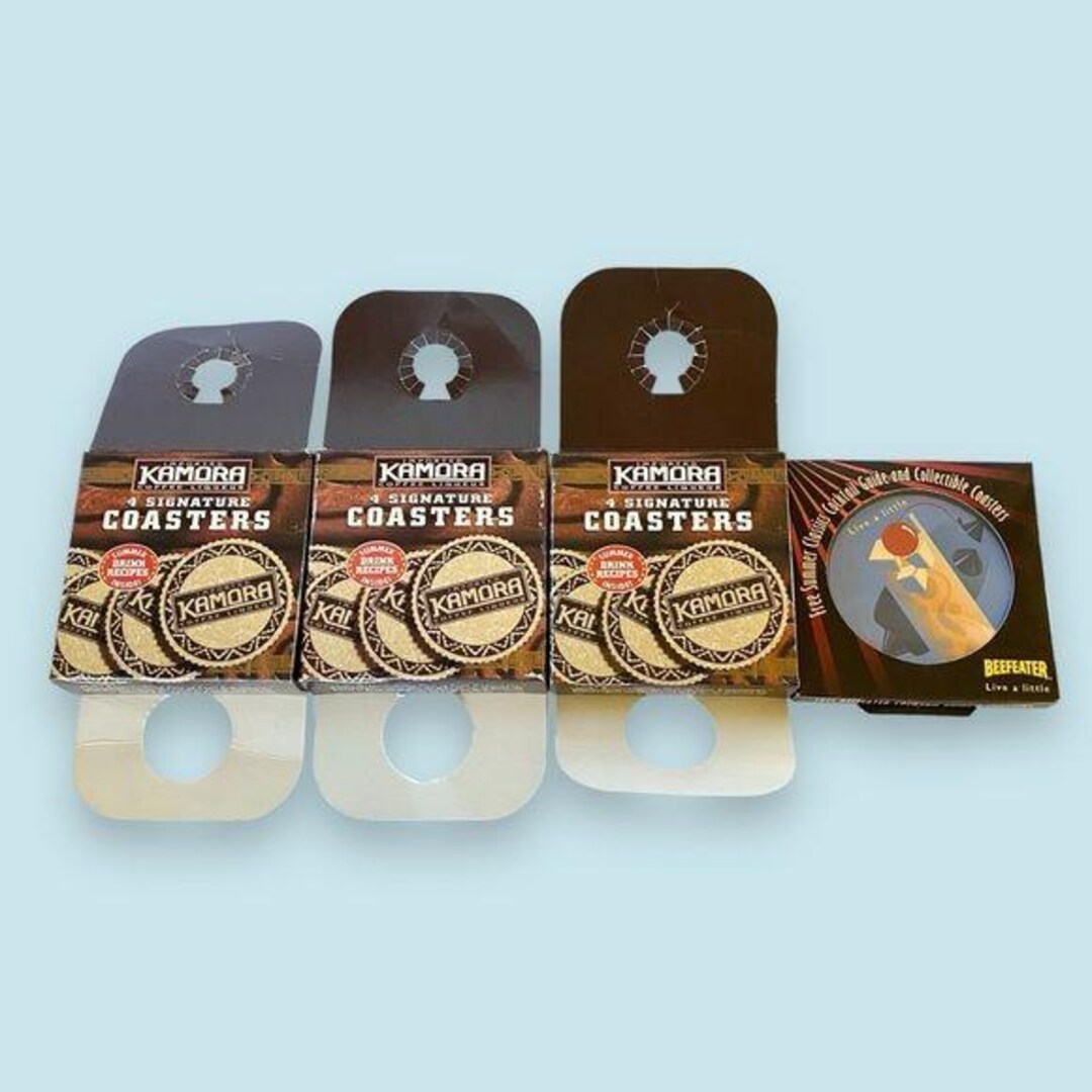 NWT 16 Vintage Promotional Cork Bar Coasters Kimora Beefeater Gin 4 ...