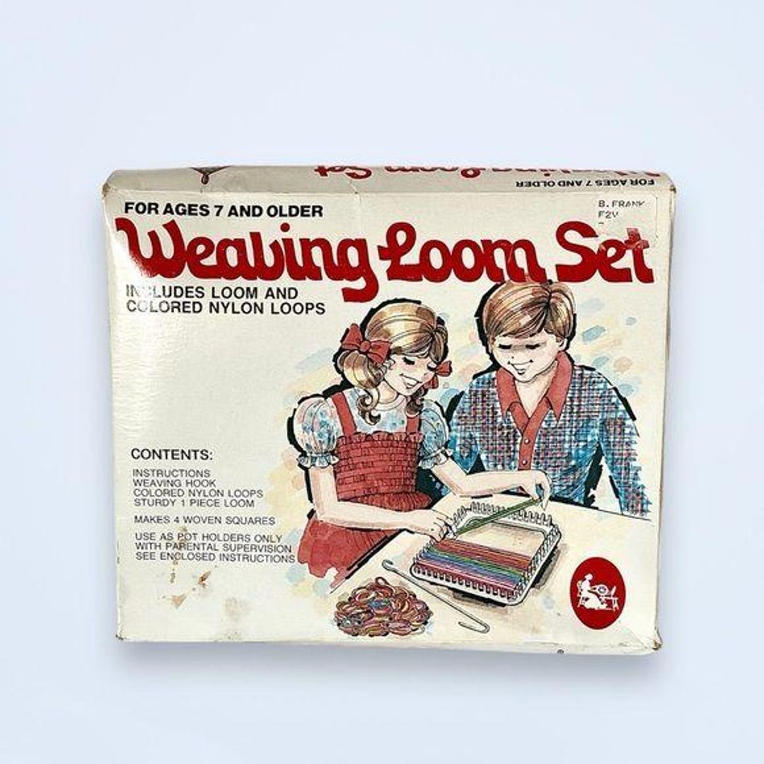 Colonial Yarn Kids Vintage Weaving Loom Hook Loom Nylon Loops ...