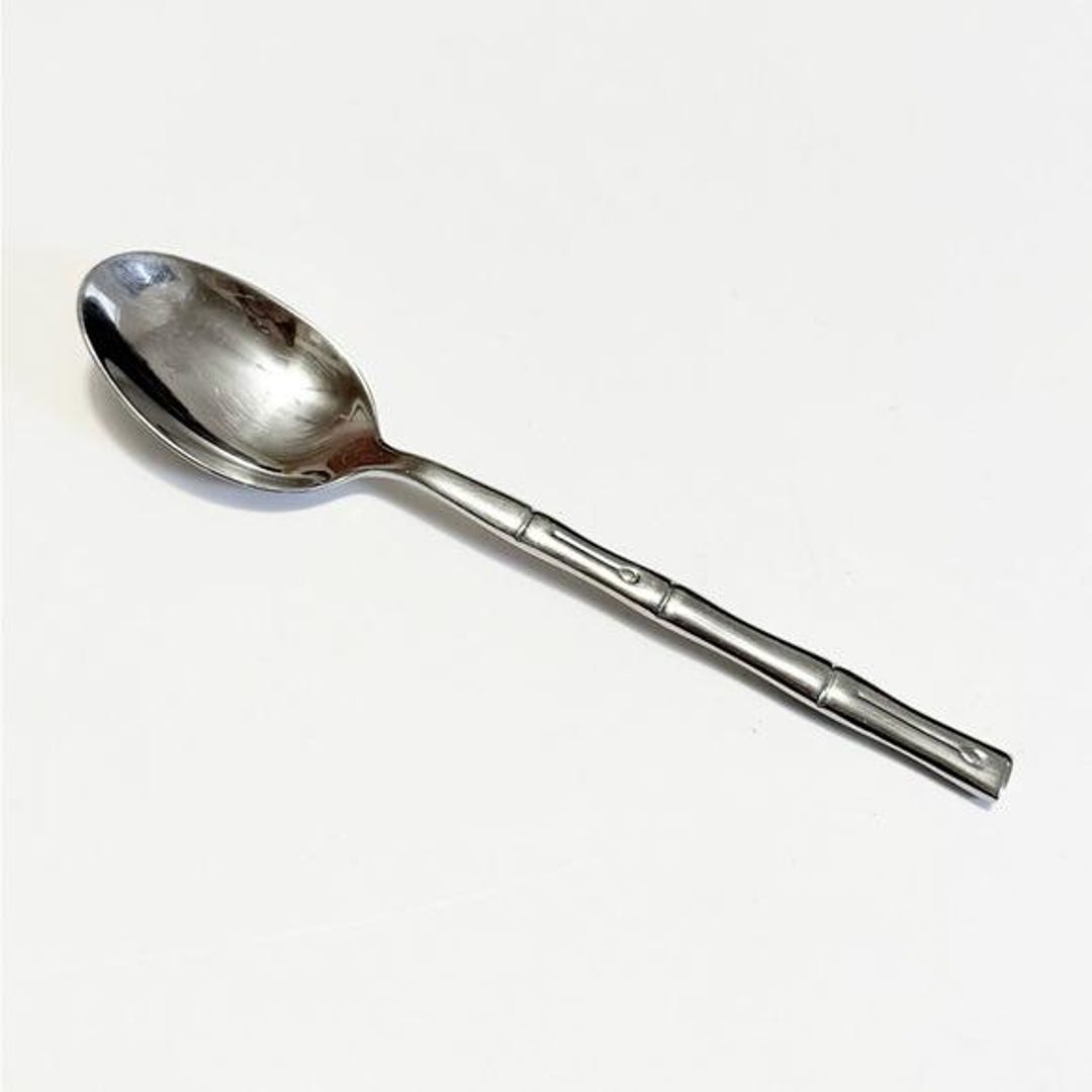 Hampton Silversmiths “bamboo” Stainless Steel Oval Soup Spoon – Glossy ...