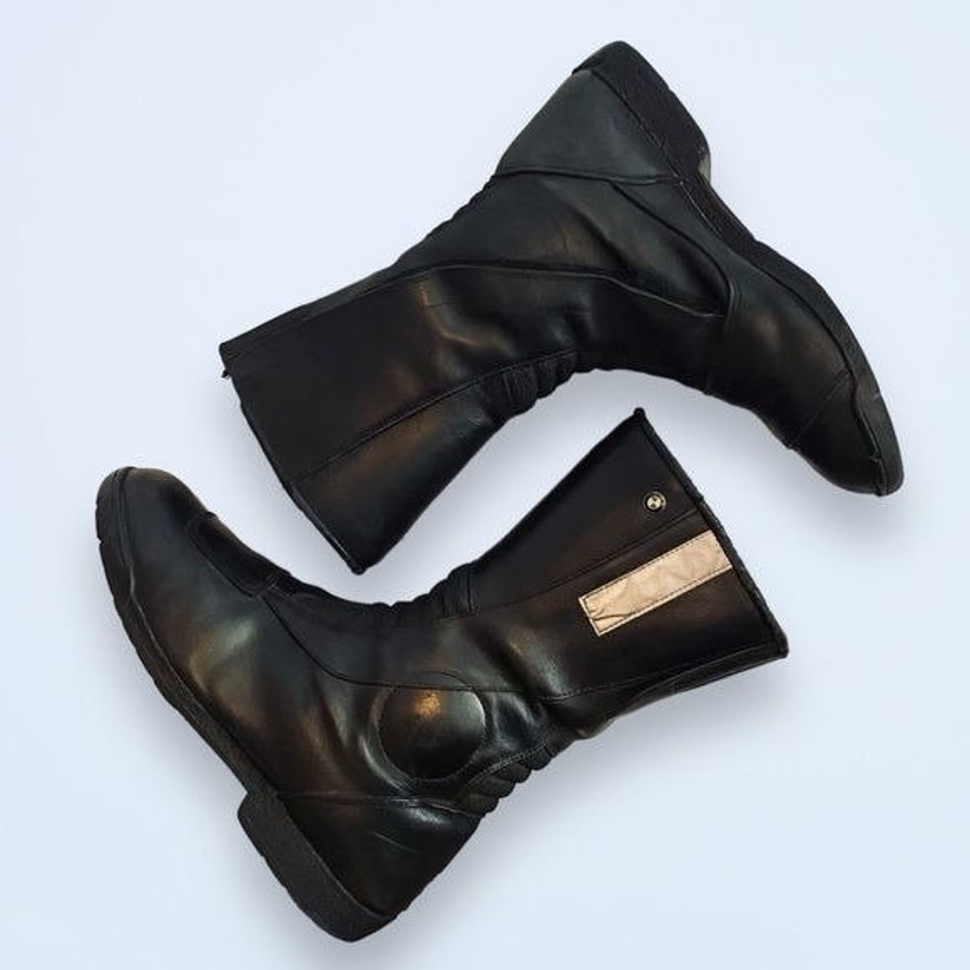 BMW Motorrad Allround Black Leather Goretex Motorcycle Zip up Boots ...