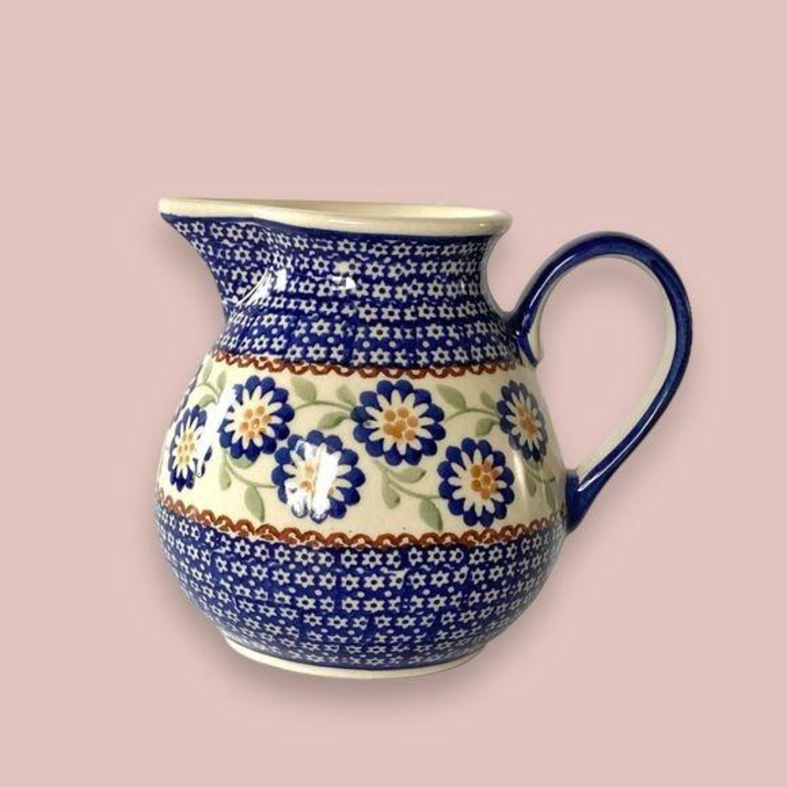 BOLESLAWIEC Vintage Hand Made Polish Art Pottery 5 Pitcher Jug Made in ...