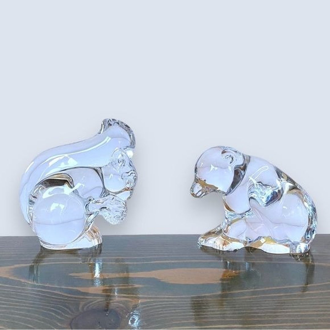 Lenox Lead Crystal Menagerie Animals 3 Squirrel and Bear Set of 2 - Etsy