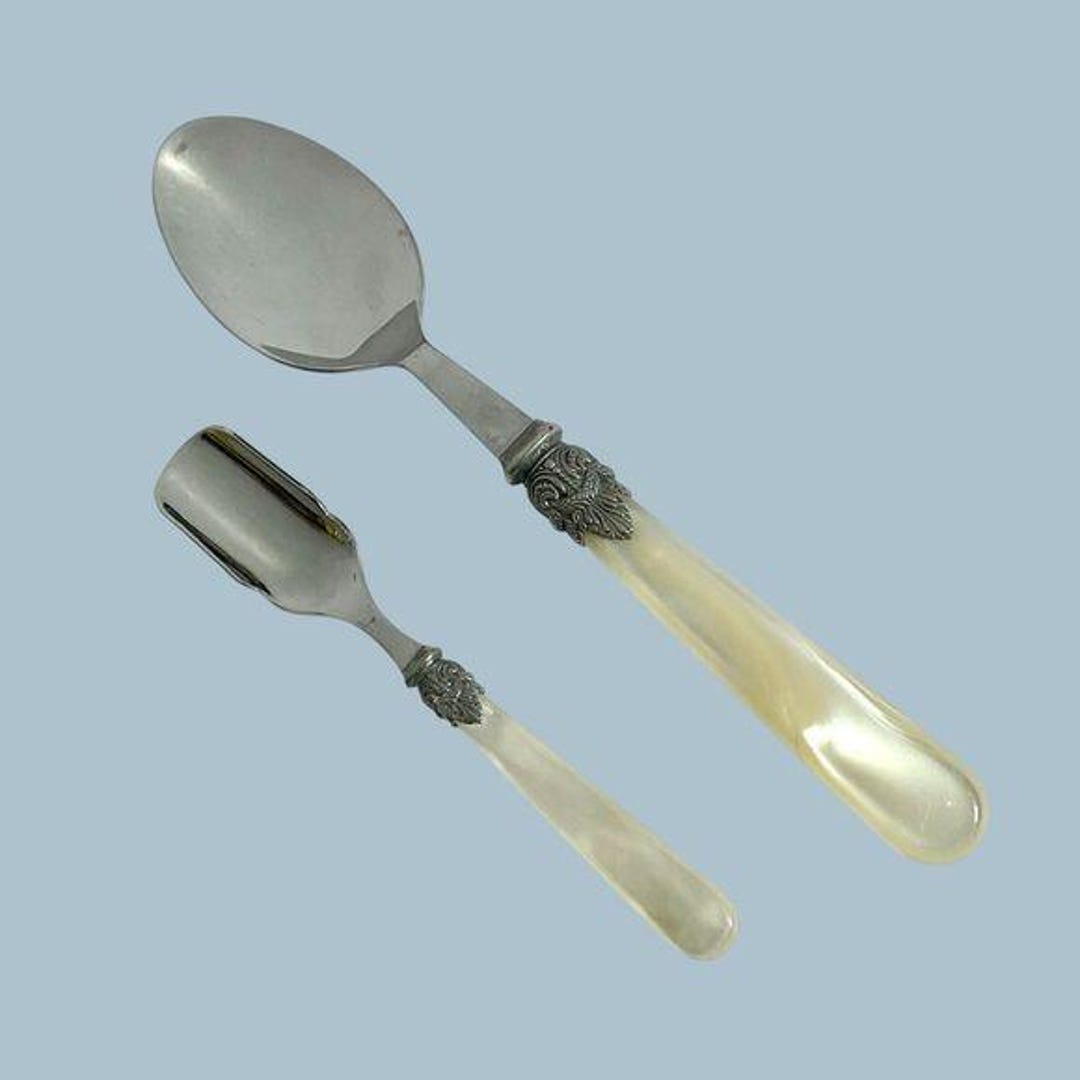 Vintage Eme Italy Napoleon-pearl Ivory Utensil Set Serving Spoon ...